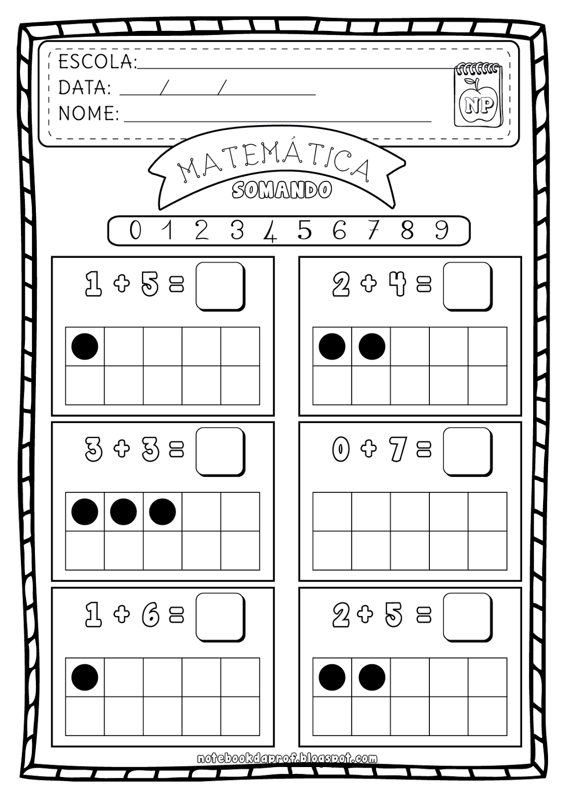 BAIXE ATIVIDADES DE SOMA EM PDF | Educação infantil