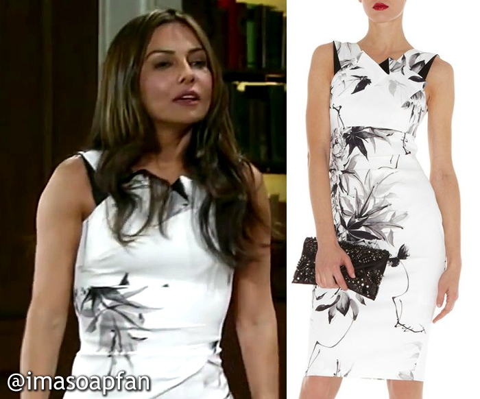 Brenda Barrett's White and Black Floral Dress - General Hospital ...