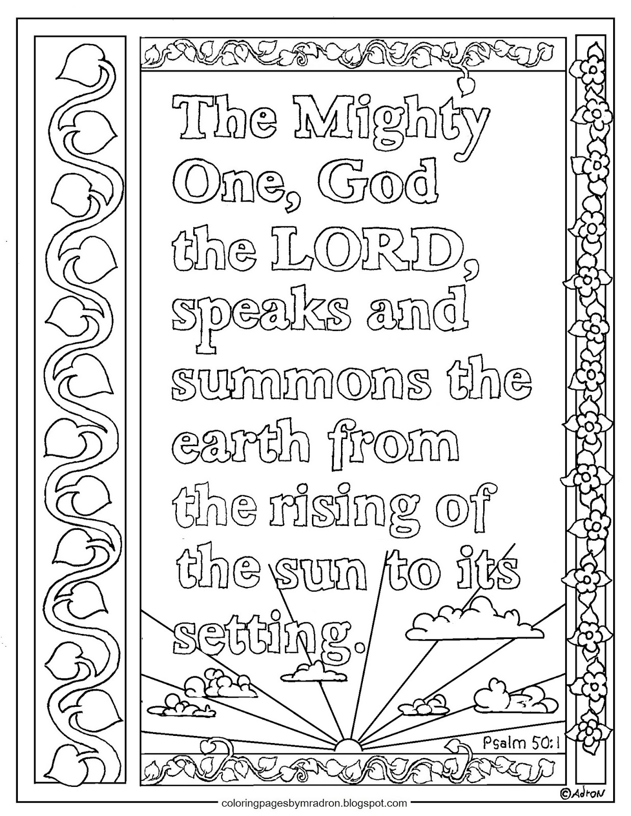 Coloring Pages for Kids by Mr. Adron: Psalm 50:1 Print and Color Page ...