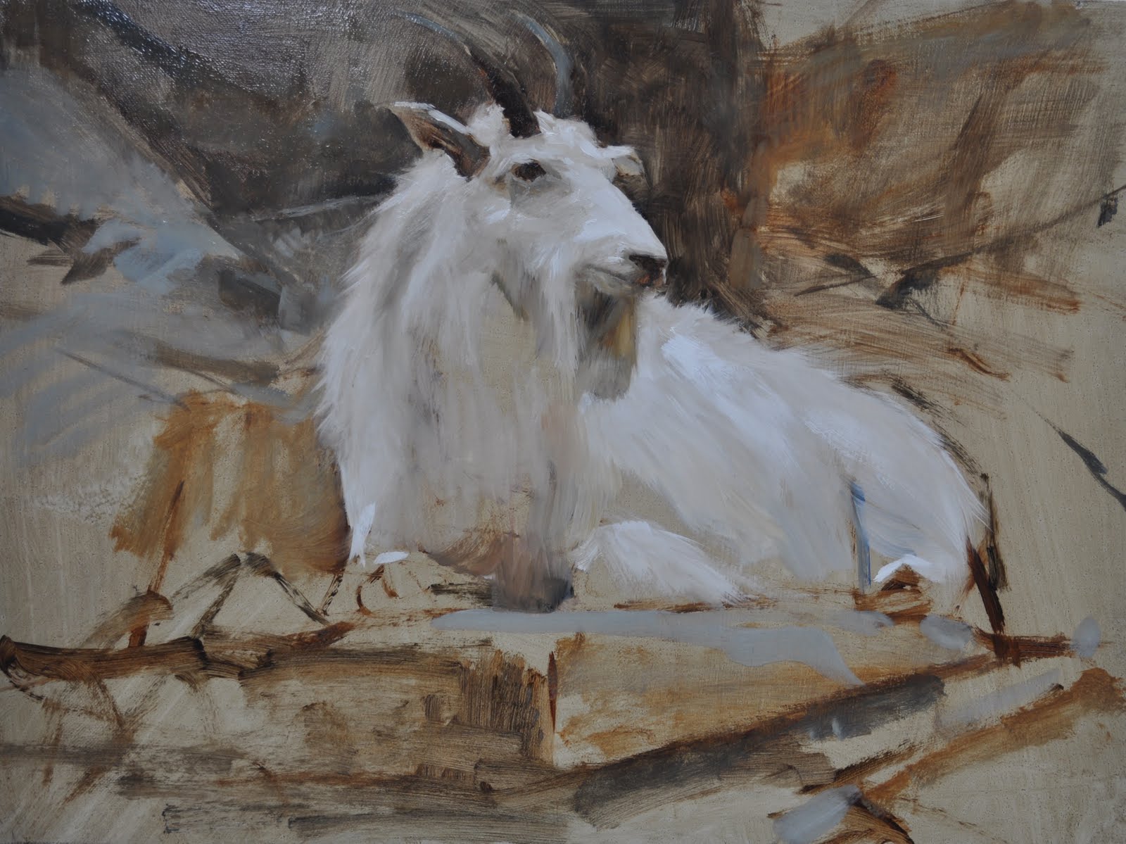 Hodges Soileau: "Mountain Goat" Alla Prima (Direct painting) demo.