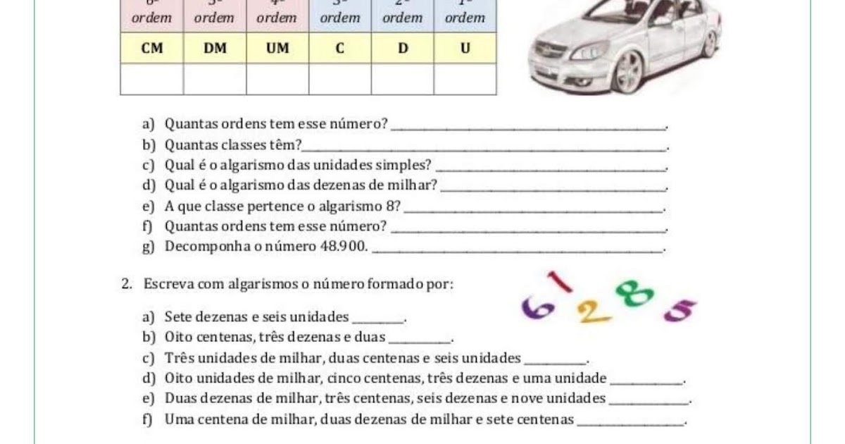 Atividades Classes E Ordens - EDUCA