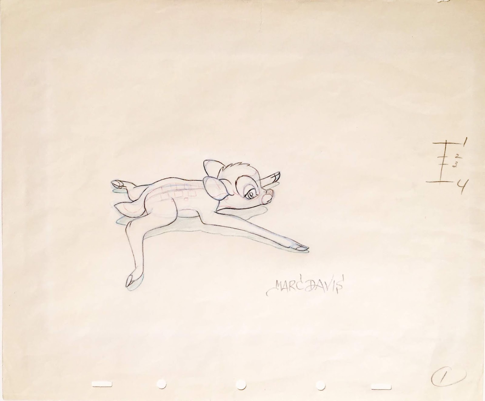 Animation Collection: Original Production Animation Drawing of Bambi ...