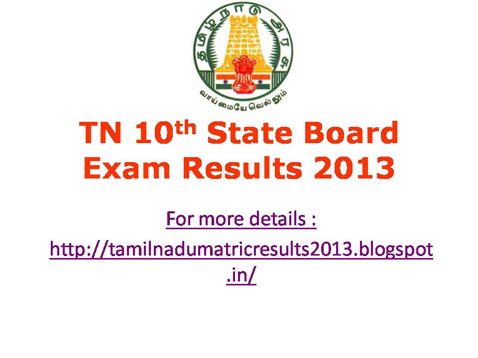 TN Matriculation 10th Exam Results 2013