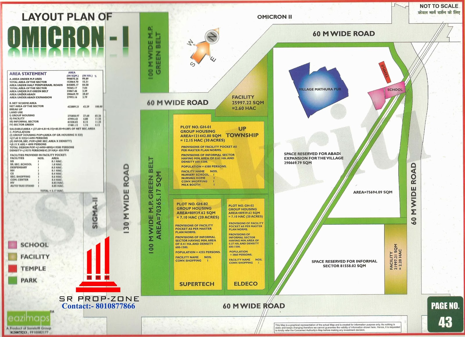 Layout Plan of Omicron-1 Greater Noida HD Map - Ecotech Industry ...