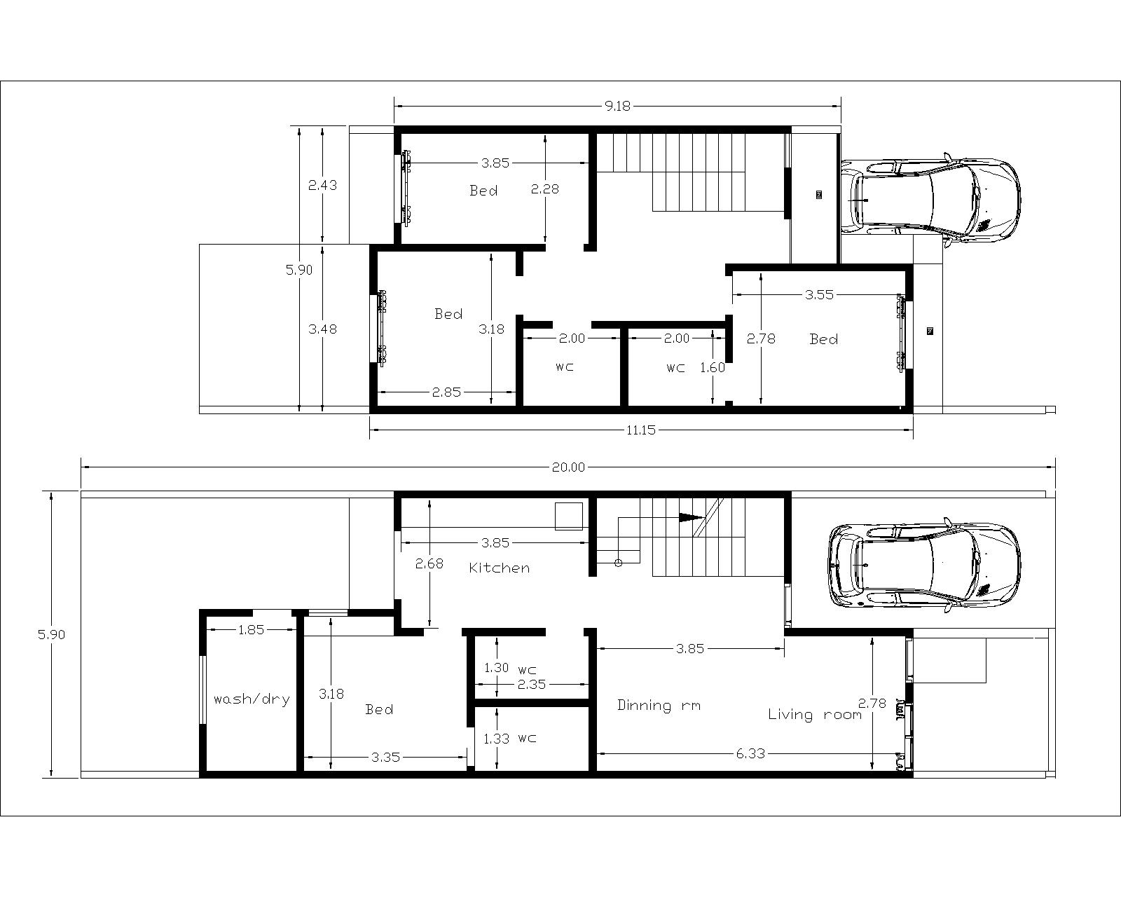 Sketchup Home Design 3d 6x20M - House Plan Map