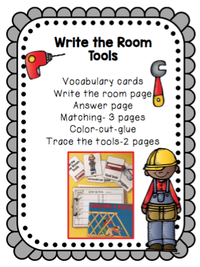 Tools - Write the Room ~ Preschool Printables