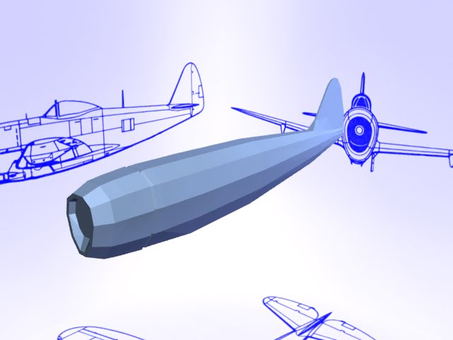 KeyGy 3D: Avion: Fuselaje hasta la cola