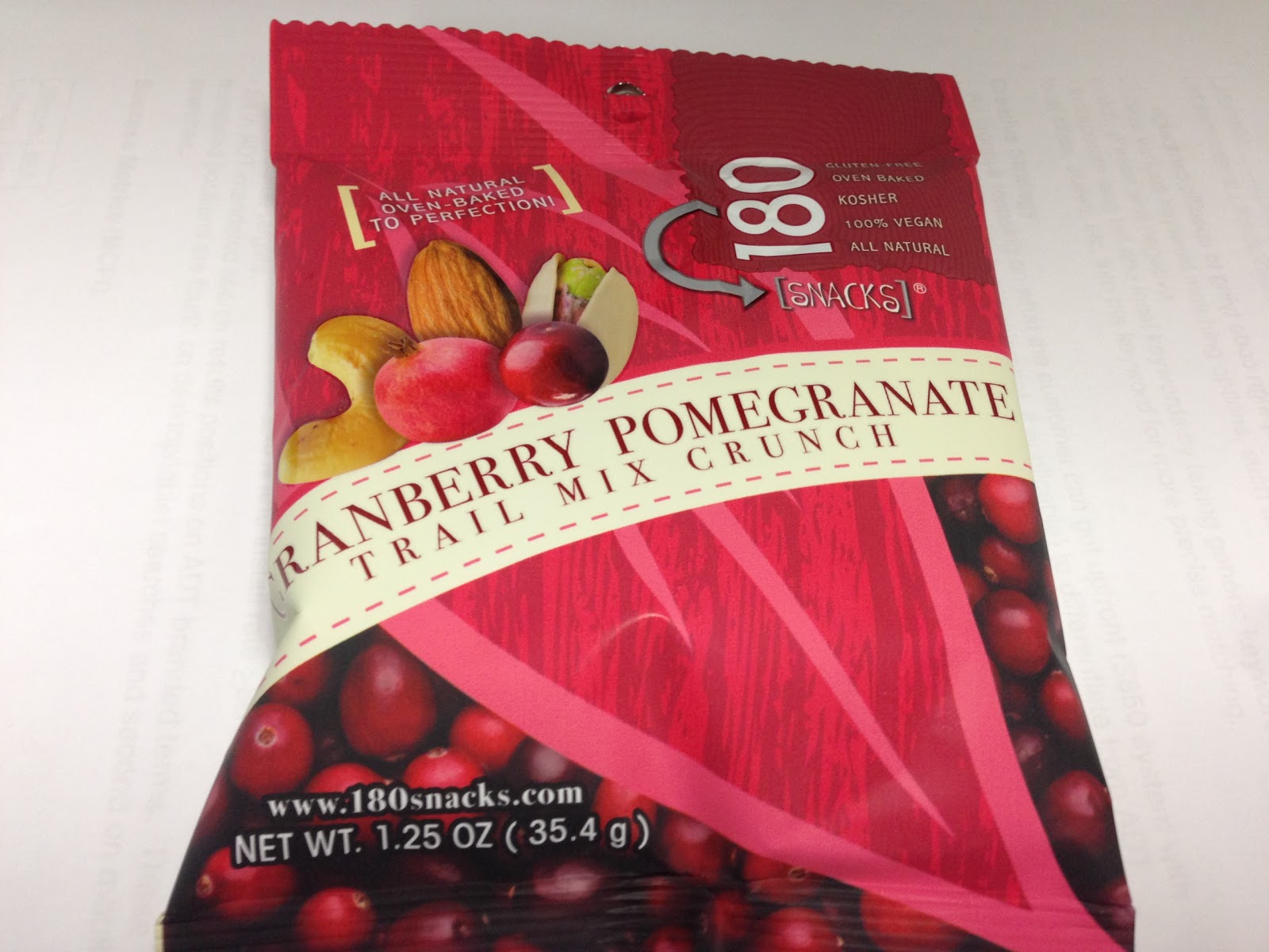 Crazy Food Dude: Review: 180 Snacks Cranberry Pomegranate Trail Mix Crunch