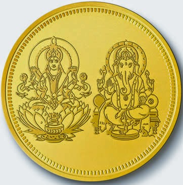 Laxmi Ganesh Gold Coin of 5 Grams in 24 Karat 999 Purity by Zee Gold ...