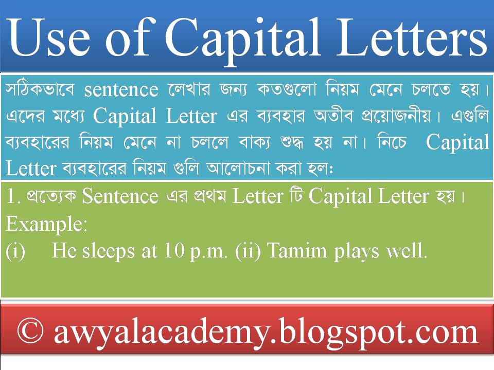 Use of Capital Letters - Awyal Academy