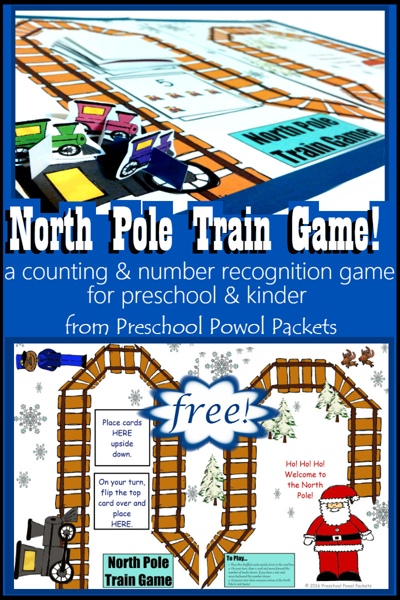 North Pole Train Game {FREE} Preschool Game | Preschool Powol Packets