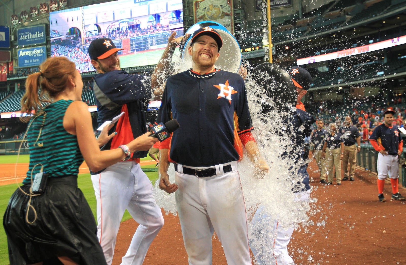 Gatorade Baths: Julia Morales interviews Colin McHugh during a blue ...
