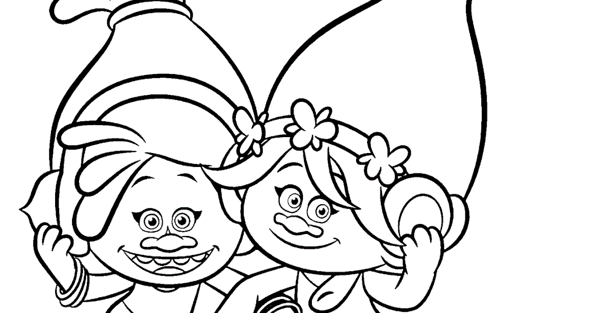 DJ Suki y Poppy de Trolls para colorear - COLOREA TUS DIBUJOS