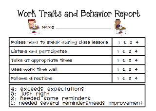 Individual Behavior Chart Freebies | Sarah's First Grade Snippets ...