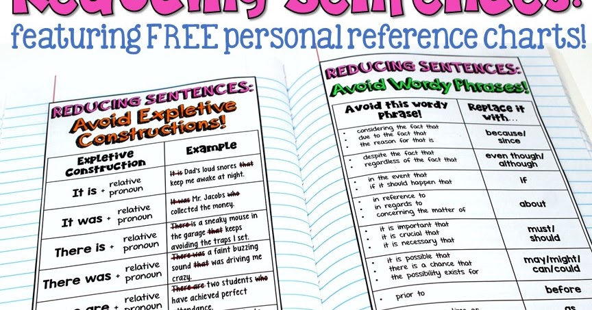 Writing Lesson: Reducing Sentences | Crafting Connections