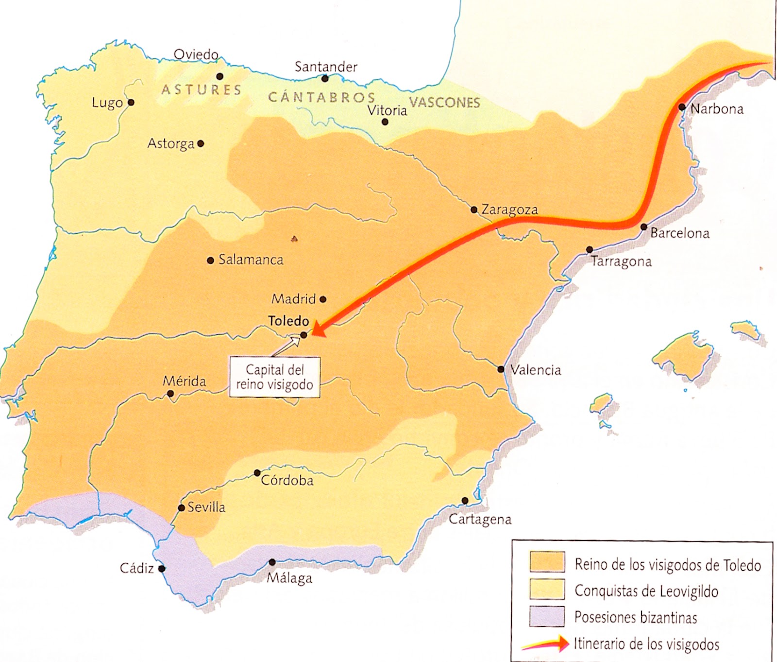 Historia de España – Luiselli: Mapas– España Visigoda