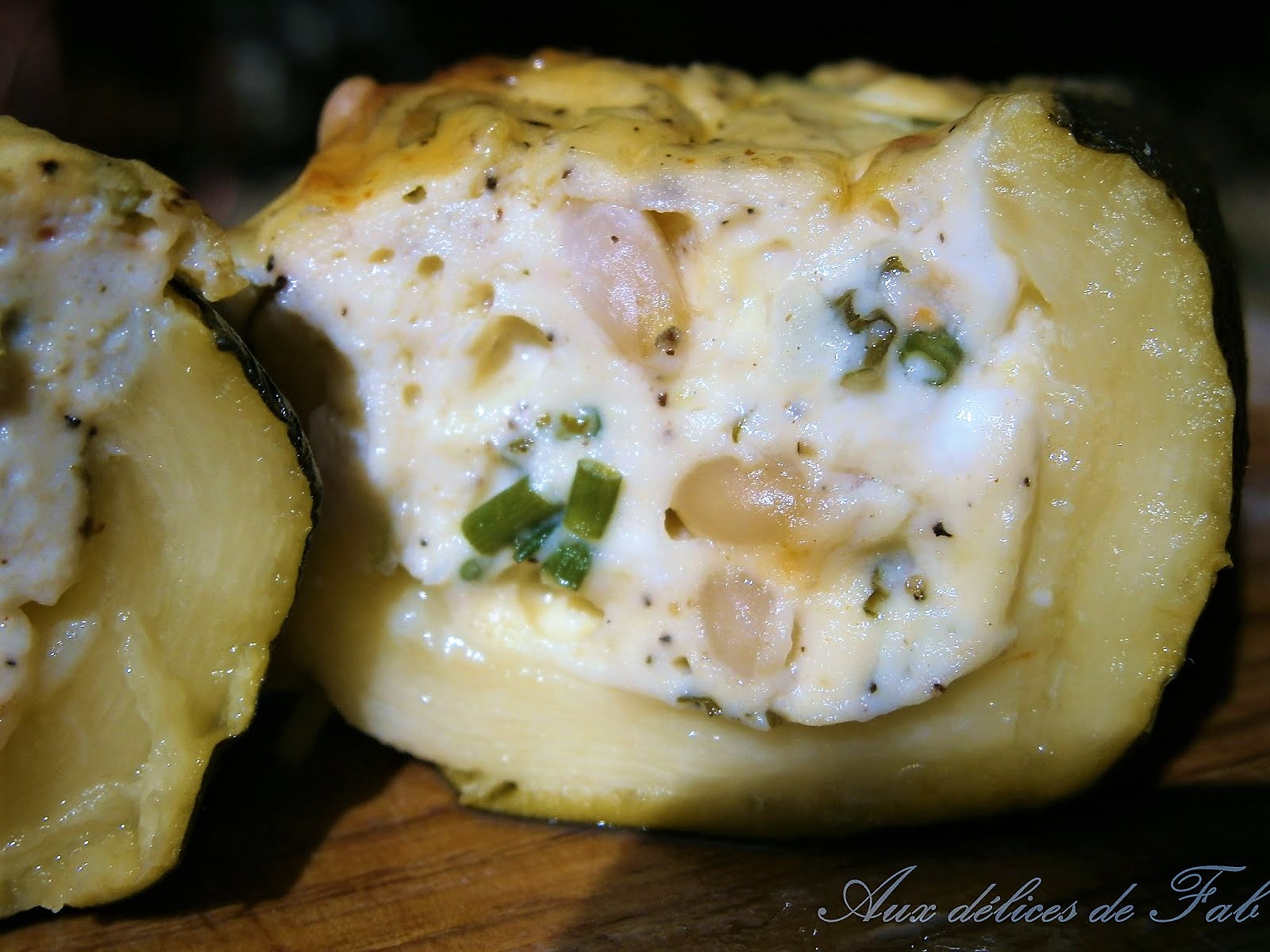 Aux délices de Fab: Courgettes rondes farcies tomme chèvre fraiche