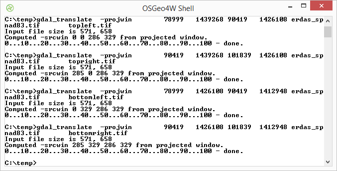 dominoc925: Using GDAL to cut a large GeoTIFF raster image to smaller files dominoc925: Using GDAL to cut a large GeoTIFF raster image to smaller files