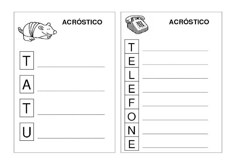 Diversas atividades com acrósticos!-ESPAÇO EDUCAR