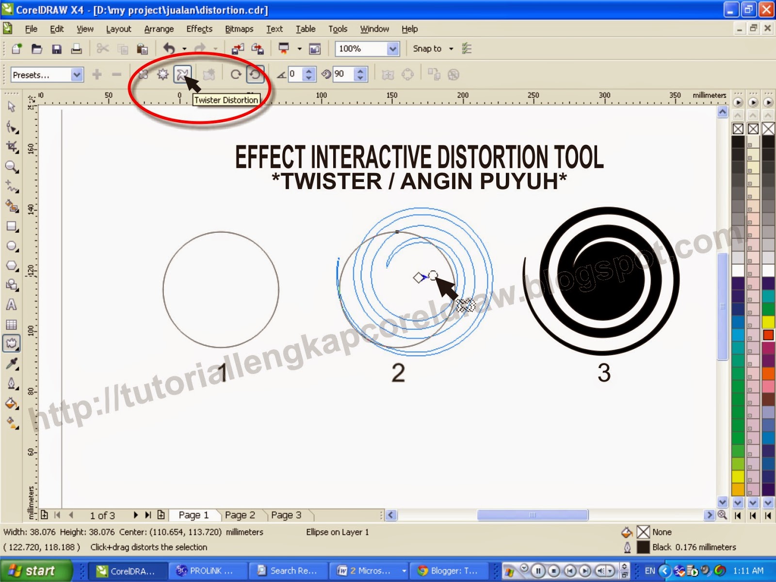 Tutorial Mengenal Distortion Tool Pada Coreldraw | Tutorial Corel Draw