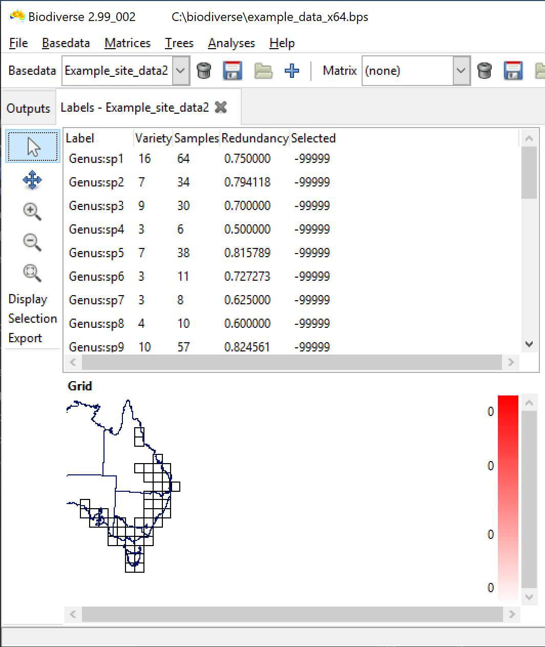 Biodiverse analysis software: 2019