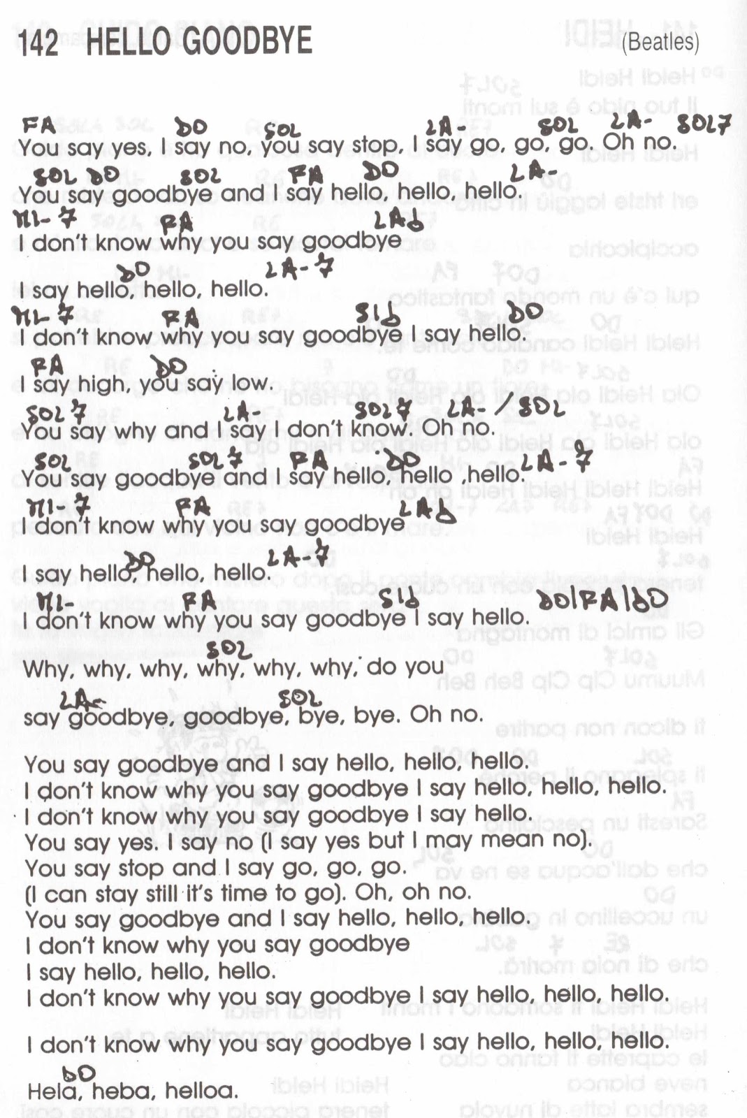 BODI SONČEK: 29 HELLO, GOODBYE (Beatles)