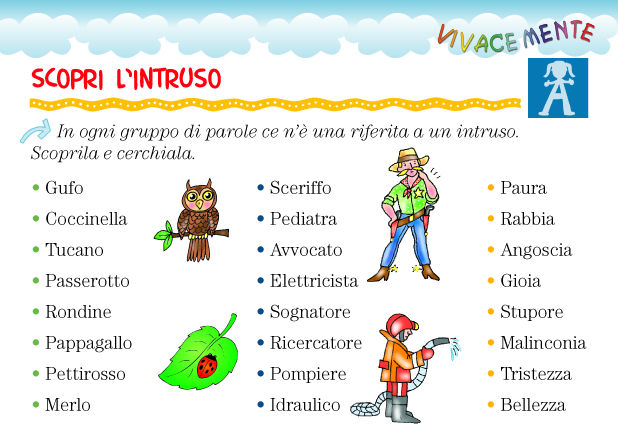 VIVACEMENTE il giornalino del cuore e della mente: Trova l'intruso in ...