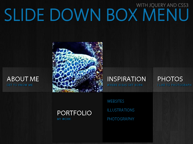 Free Html5 Css3: Css3 Menu : Slide Down Box Menu Free Html5 Css3: Css3 Menu : Slide Down Box Menu