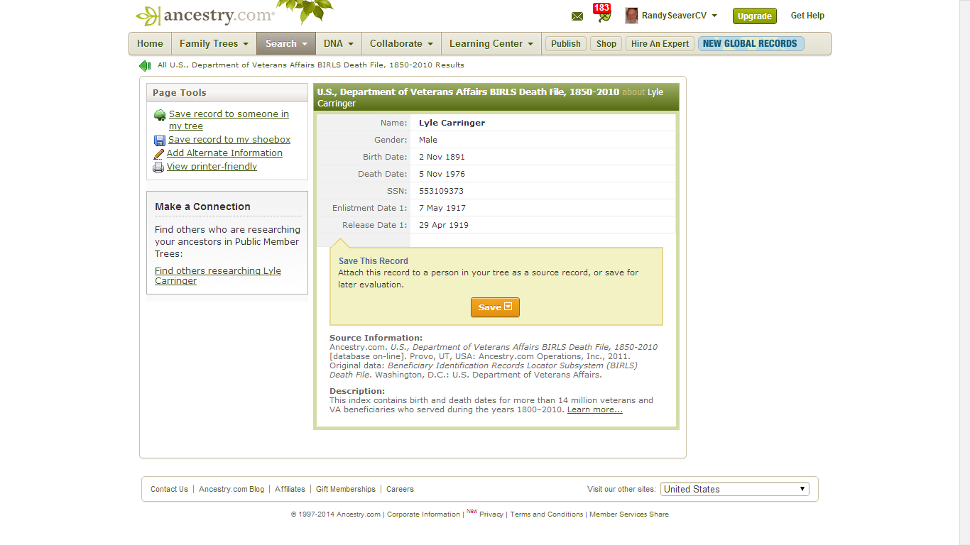 Genea-Musings: Crafting a Source Citation for the U.S. Veterans Affairs ...