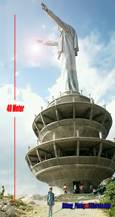 Patung Tuhan Yesus Di Bukit Burake Kab.Tana Toraja