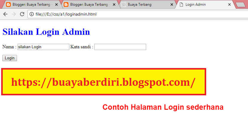 Tutorial Membuat Halaman Login sederhana dengan HTML