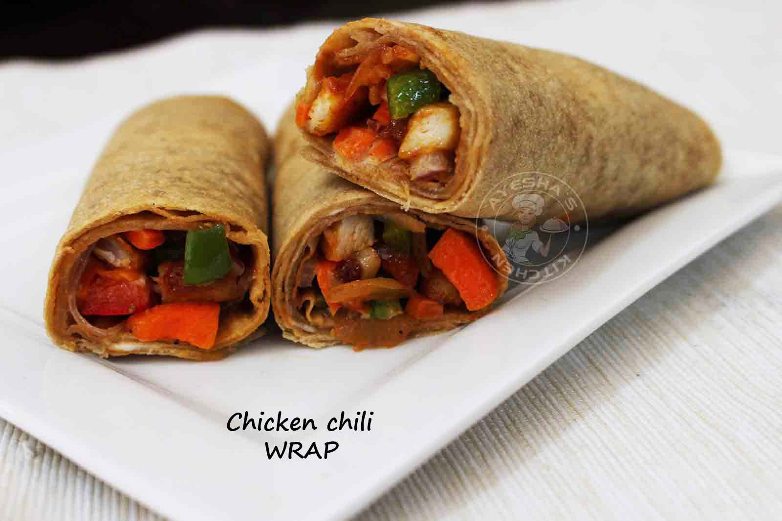 CHICKEN WRAP IDEAS - CHICKEN CHILI WRAP / SPICY CHICKEN WRAP