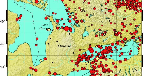 Earthquake Fault Lines In Ontario Map - Map in the World