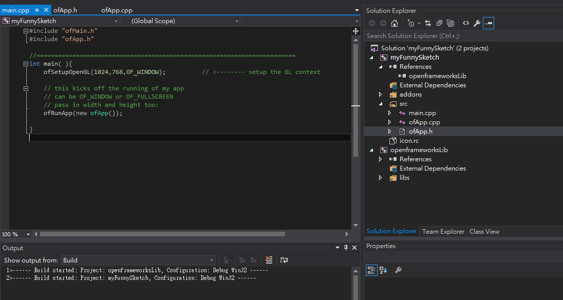 我與openframeworks的第一天_gui範例包分析_具有新增新的一個oF空專案能力