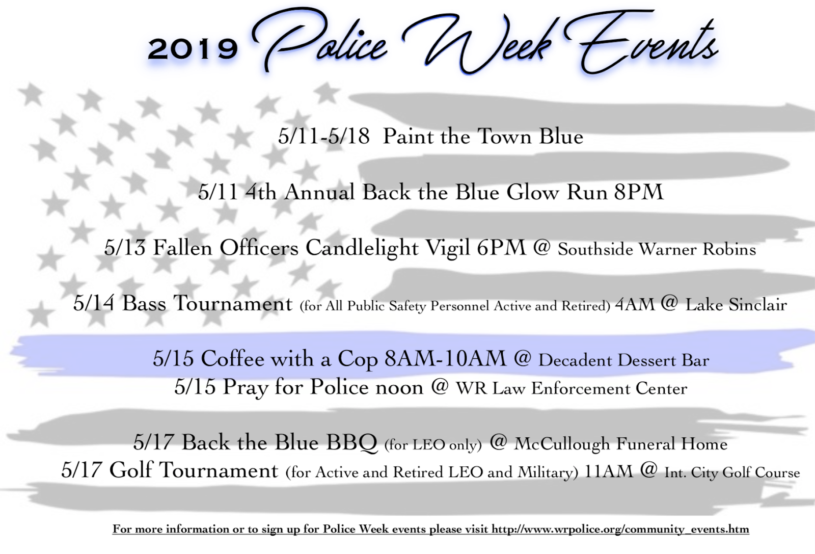 Warner Robins Police Department: 2019 Police Week Events