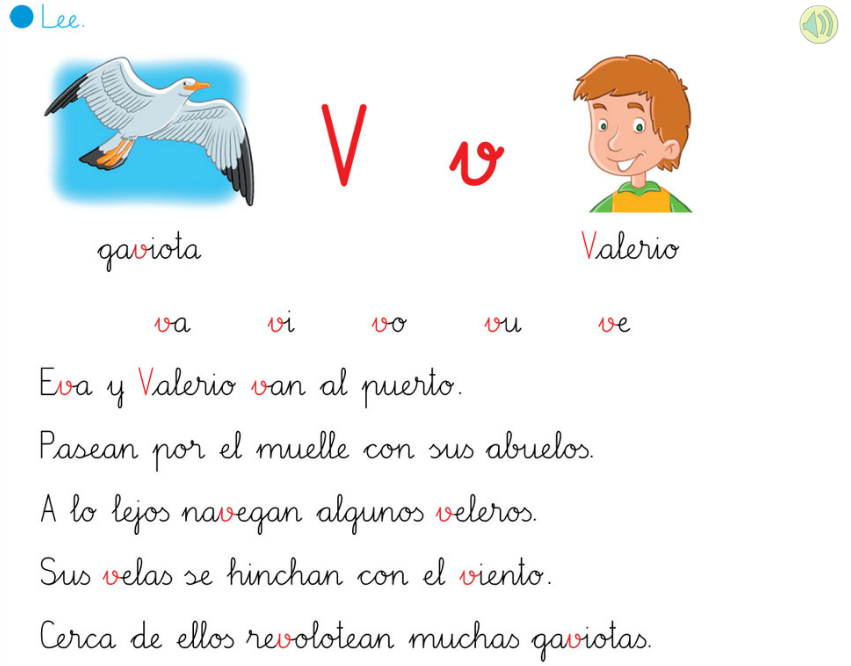 1º del cole Joaquín Blume: Letra V