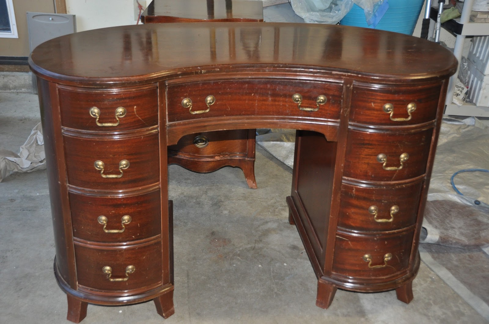 Sweetly Chic: Mahogany Kidney Shaped Desk