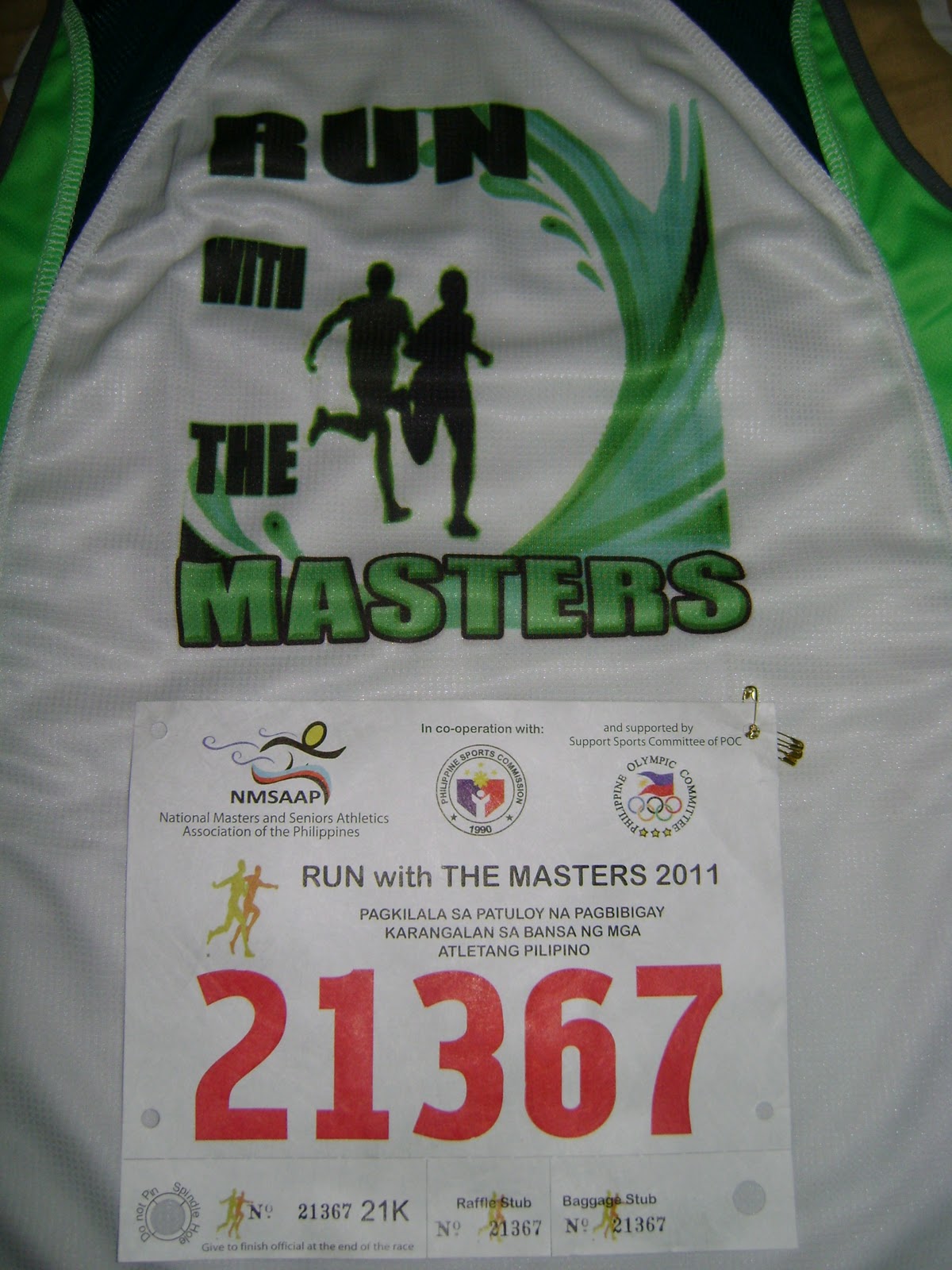 Journey To Life: Run with the Masters on April 17, 2011-My Race Kit