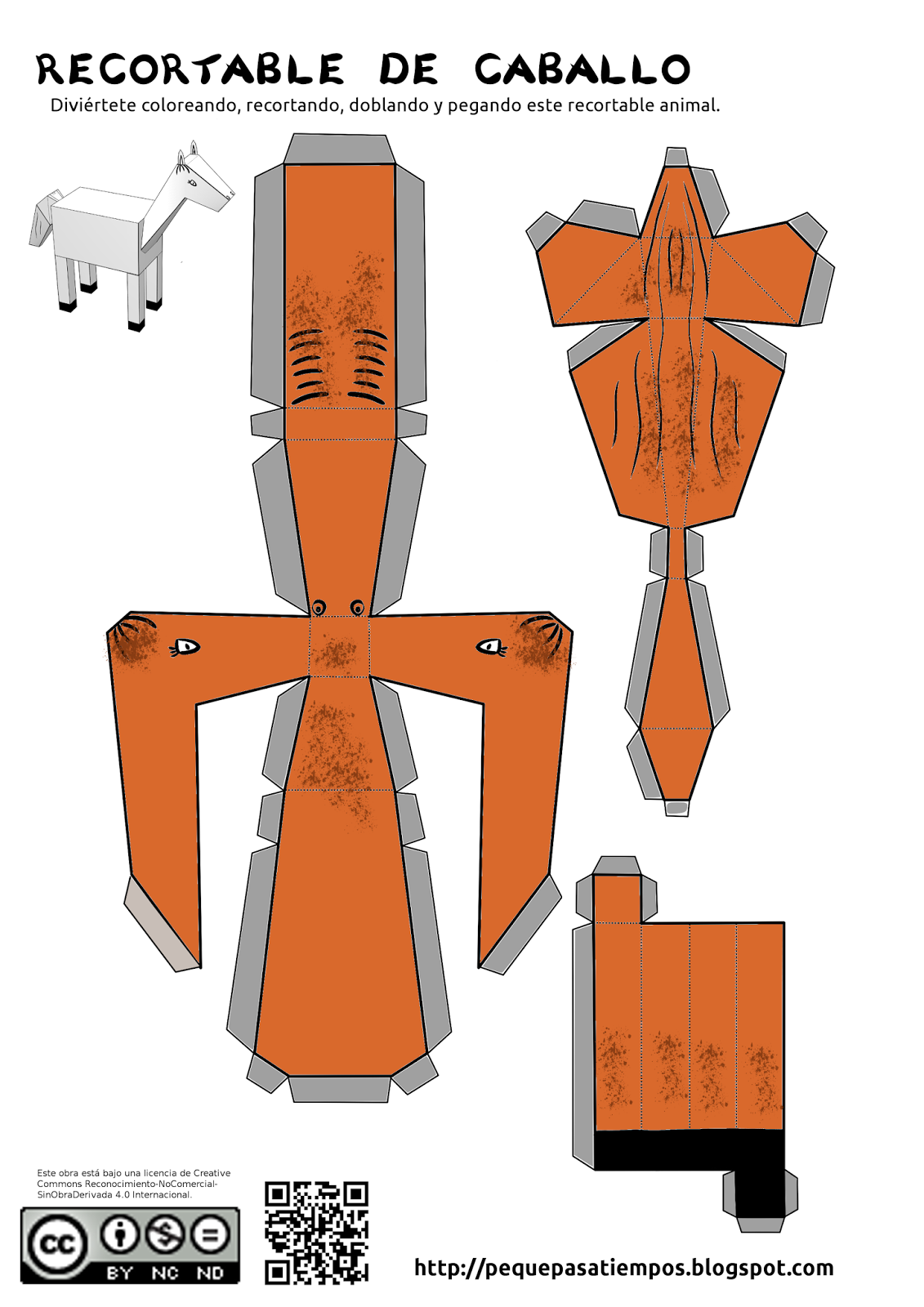 Peque-pasatiempos: Recortable animal - PEQUE-PASATIEMPOS