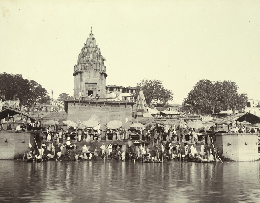 View of Dashashwamedh Ghat - Varanasi (Benares) 1883 - Old Indian Photos