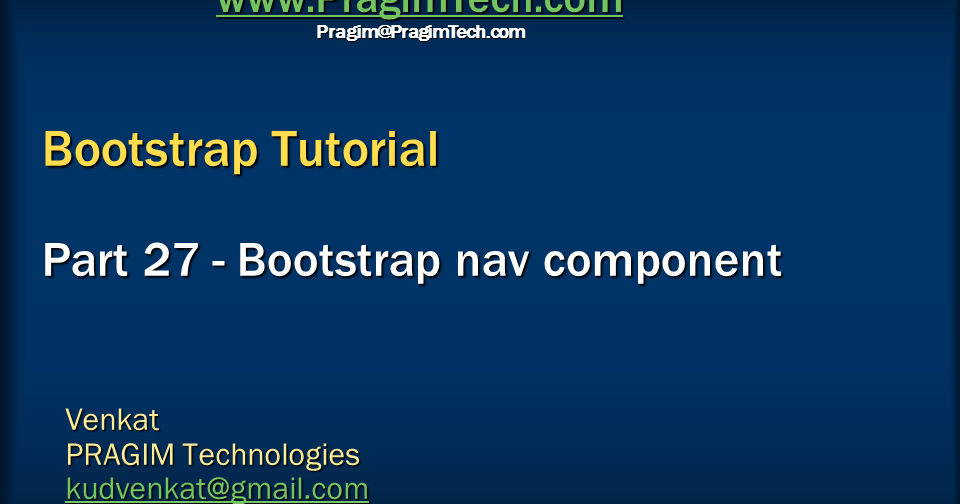 Sql server, .net and c# video tutorial: Bootstrap nav component