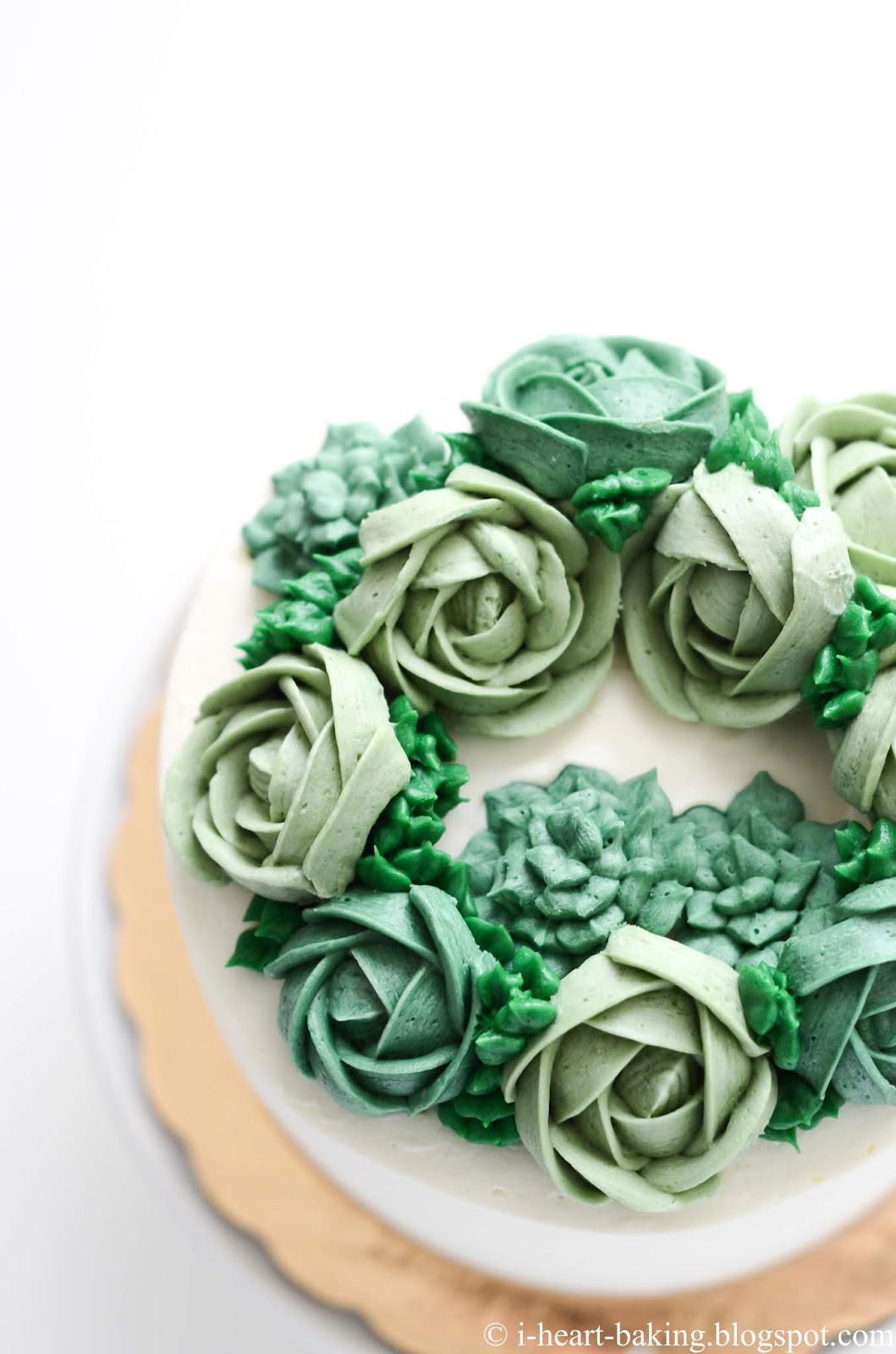 i heart baking!: succulent floral wreath cake