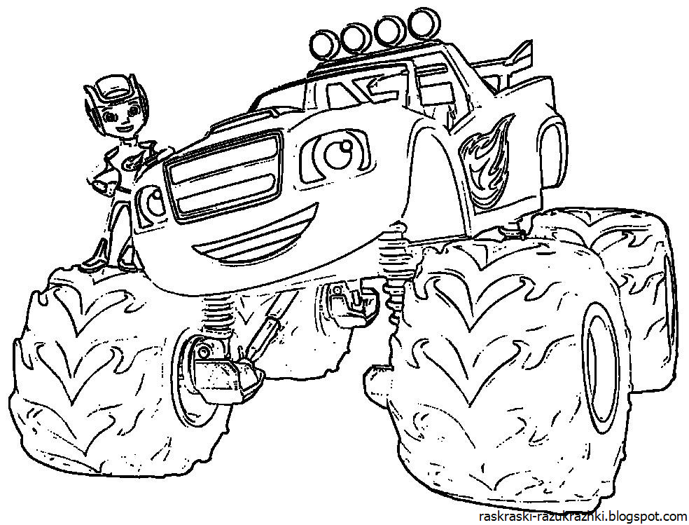 Раскраска Вспыш И Чудо Машинки