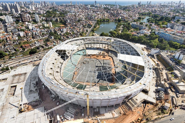 Obras na Arena Fonte Nova em Salvador chegaram a 90% de conclusão