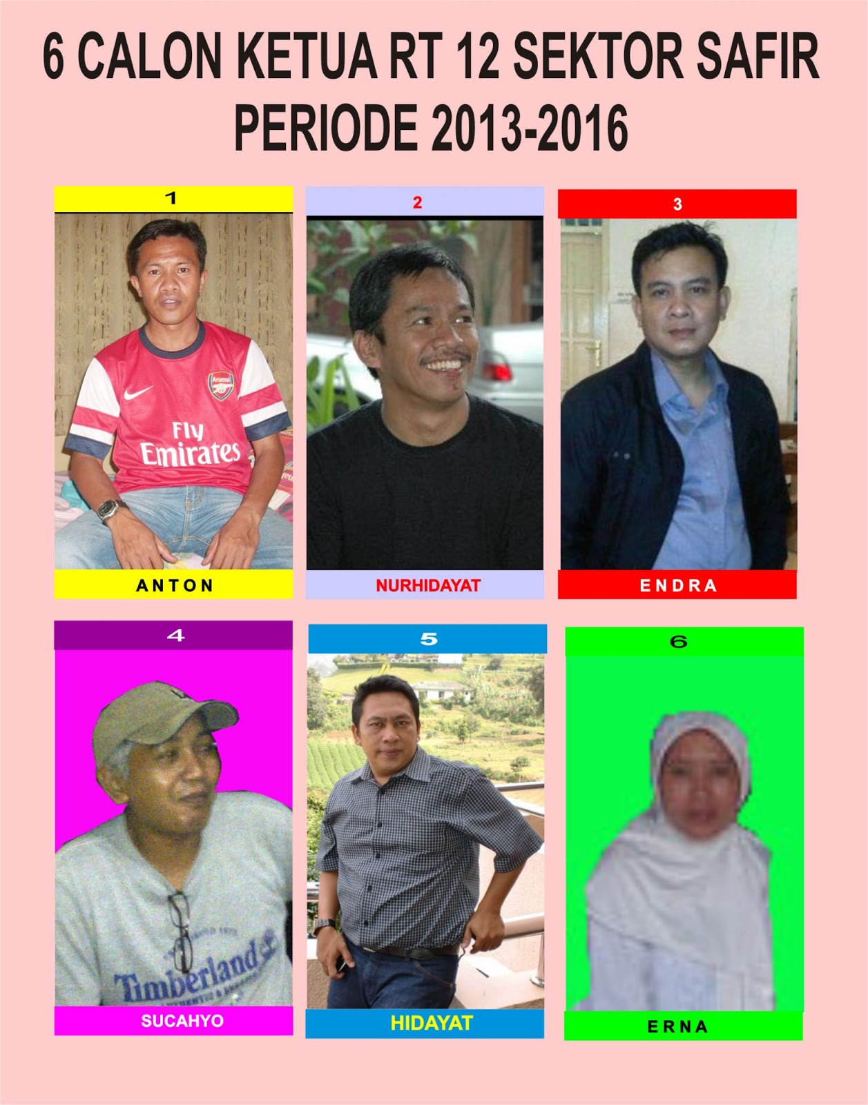 RT 12 SEKTOR SAFIR : 6 Calon Ketua RT