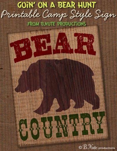 bnute productions: Free Printable Bear Country 8x10 Sign