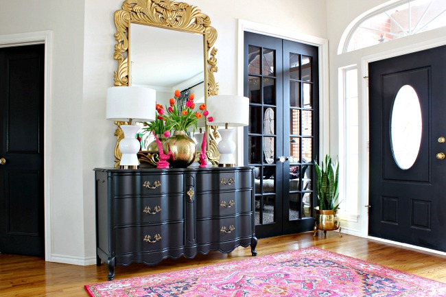 STYLED FOR SPRING HOME TOUR: MY ENTRY STYLED 3 WAYS | Dimples and Tangles