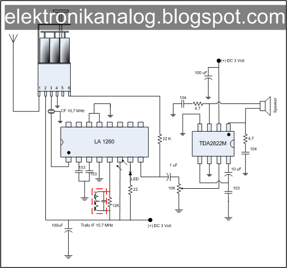 elektronika-analog: Radio Penerima FM Portable LA1260 & TDA2822M