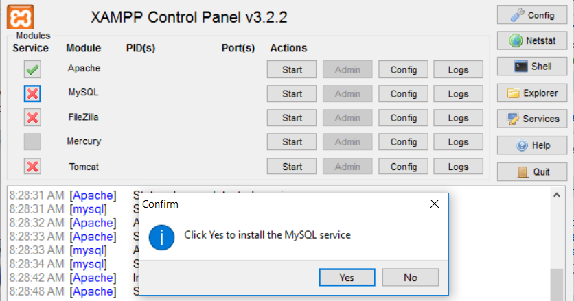 WeB LoG'S JuUiER: Start Apache and MySQL Automatically XAMPP
