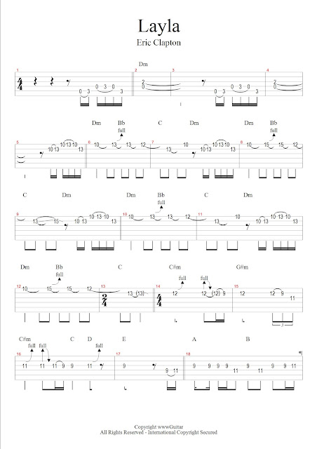 eric clapton - layla (tab) score